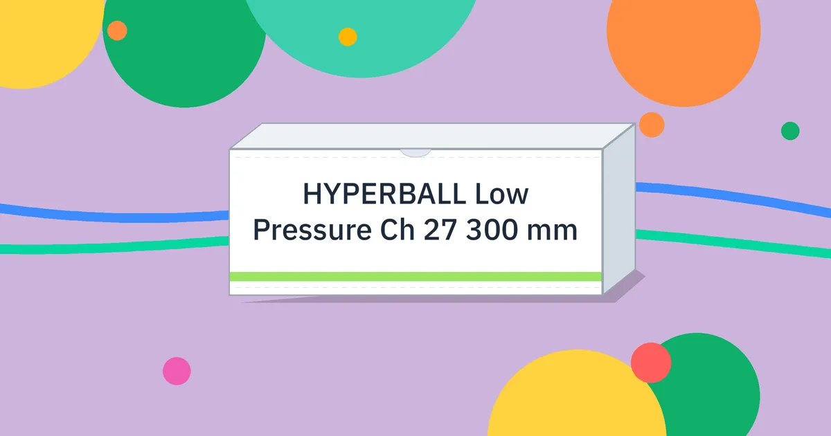 Symbolbild: Packung mit der Aufschrift HYPERBALL Low Pressure Ch 27 300 mm (PZN 00904055) – Verfügbarkeit und Bezug in Apotheken in Frankfurt am Main