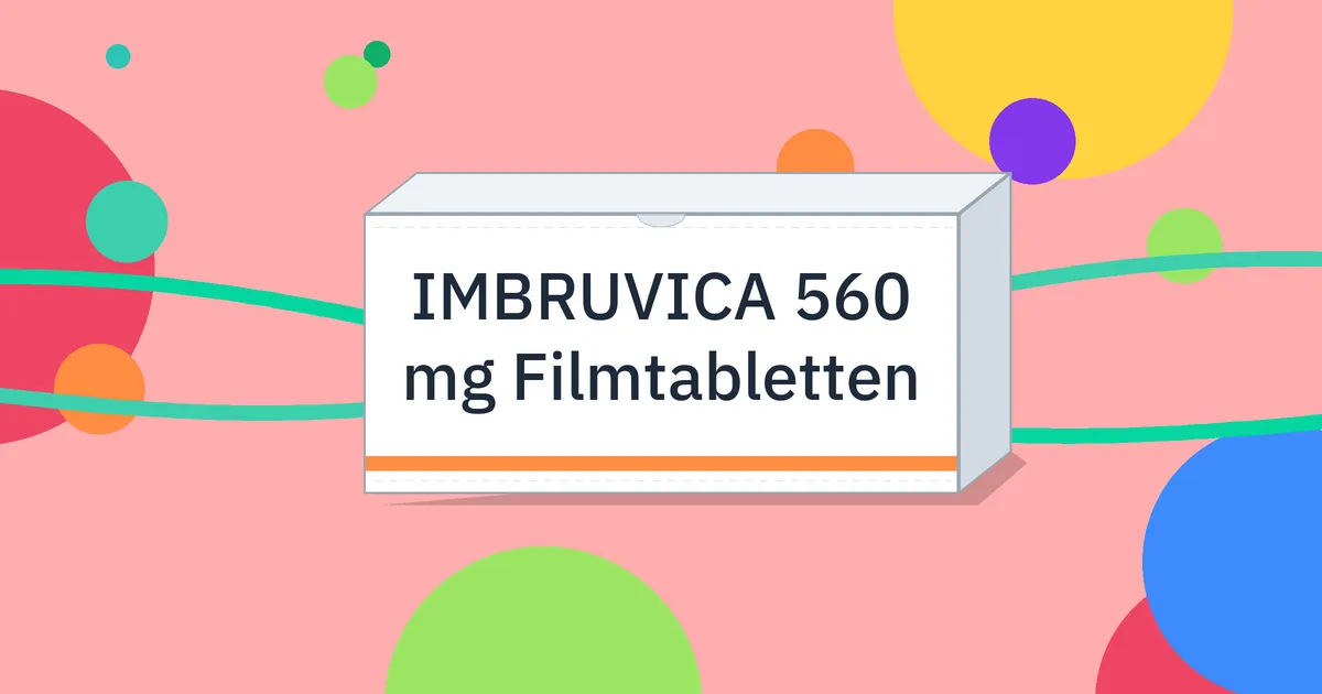Symbolbild: Packung mit der Aufschrift IMBRUVICA 560 mg Filmtabletten (PZN 19549237) – Verfügbarkeit und Bezug in Apotheken in Frankfurt am Main