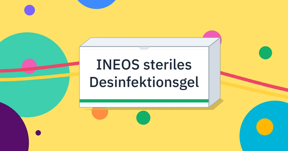 Symbolbild: Packung mit der Aufschrift INEOS steriles Desinfektionsgel (PZN 17875843) – Verfügbarkeit und Bezug in Apotheken in Frankfurt am Main