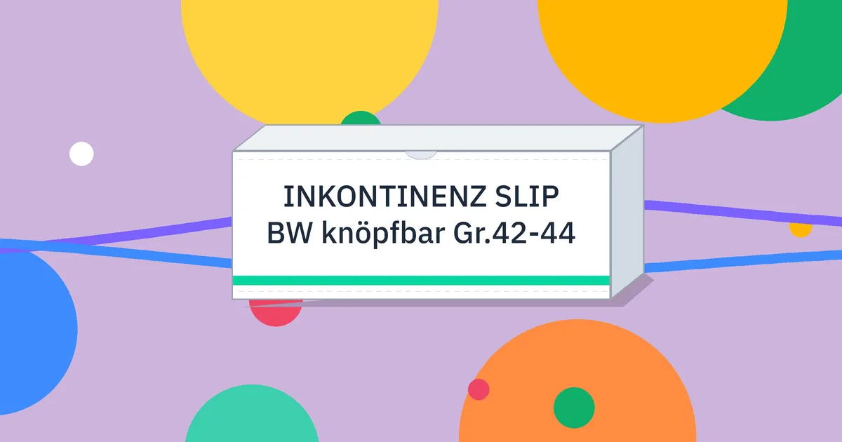 Symbolbild: Packung mit der Aufschrift INKONTINENZ SLIP BW knöpfbar Gr.42-44 (PZN 10217752) – Verfügbarkeit und Bezug in Apotheken in Frankfurt am Main