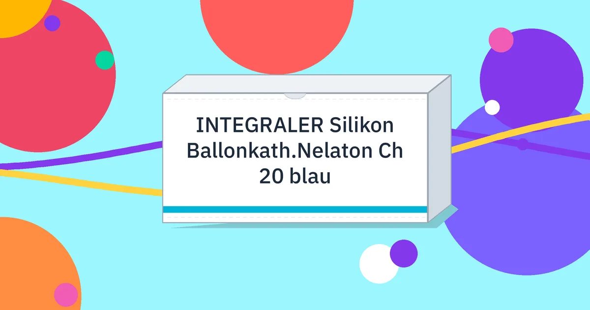 Symbolbild: Packung mit der Aufschrift INTEGRALER Silikon Ballonkath.Nelaton Ch 20 blau (PZN 16824944) – Verfügbarkeit und Bezug in Apotheken in Frankfurt am Main