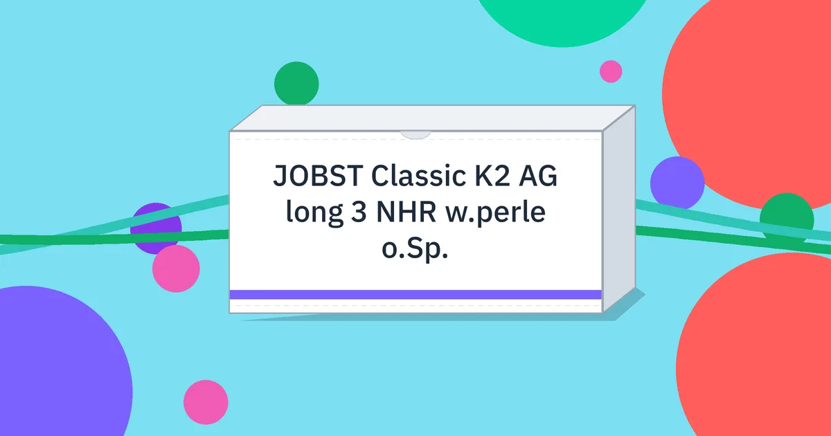 Symbolbild: Packung mit der Aufschrift JOBST Classic K2 AG long 3 NHR w.perle o.Sp. (PZN 10726867) – Verfügbarkeit und Bezug in Apotheken in Frankfurt am Main