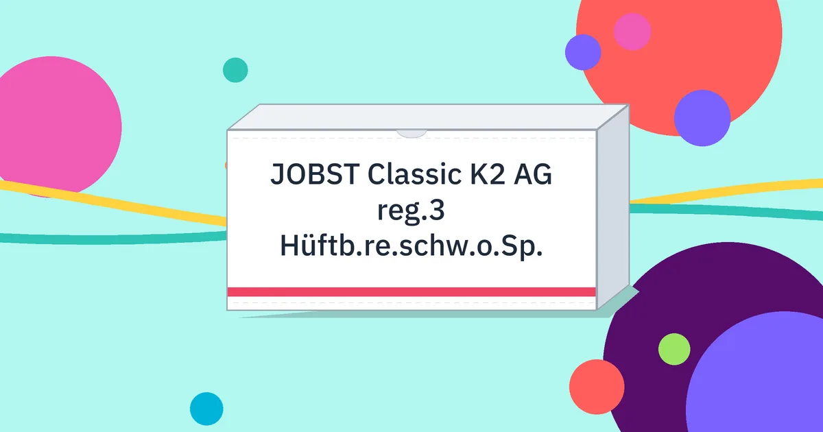 Symbolbild: Packung mit der Aufschrift JOBST Classic K2 AG reg.3 Hüftb.re.schw.o.Sp. (PZN 13067431) – Verfügbarkeit und Bezug in Apotheken in Frankfurt am Main