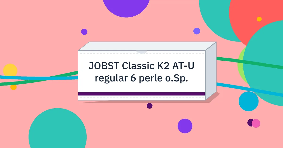 Symbolbild: Packung mit der Aufschrift JOBST Classic K2 AT-U regular 6 perle o.Sp. (PZN 13069565) – Verfügbarkeit und Bezug in Apotheken in Frankfurt am Main