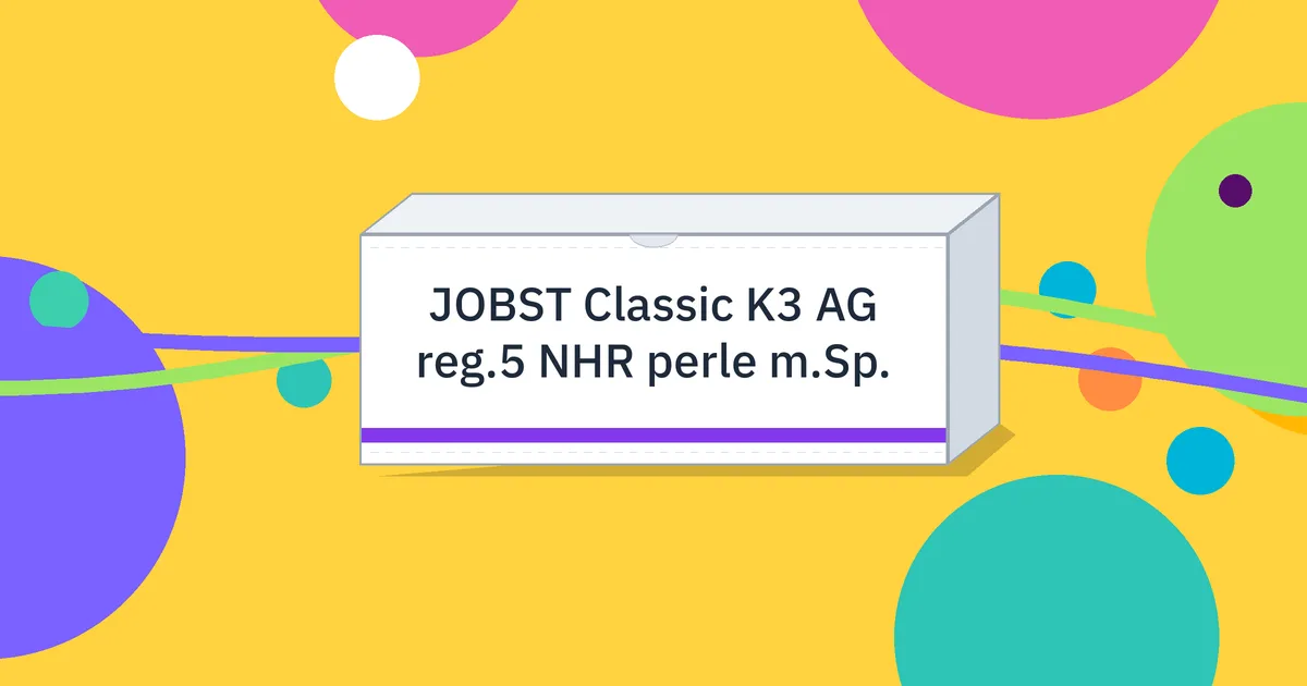 Symbolbild: Packung mit der Aufschrift JOBST Classic K3 AG reg.5 NHR perle m.Sp. (PZN 13073294) – Verfügbarkeit und Bezug in Apotheken in Frankfurt am Main