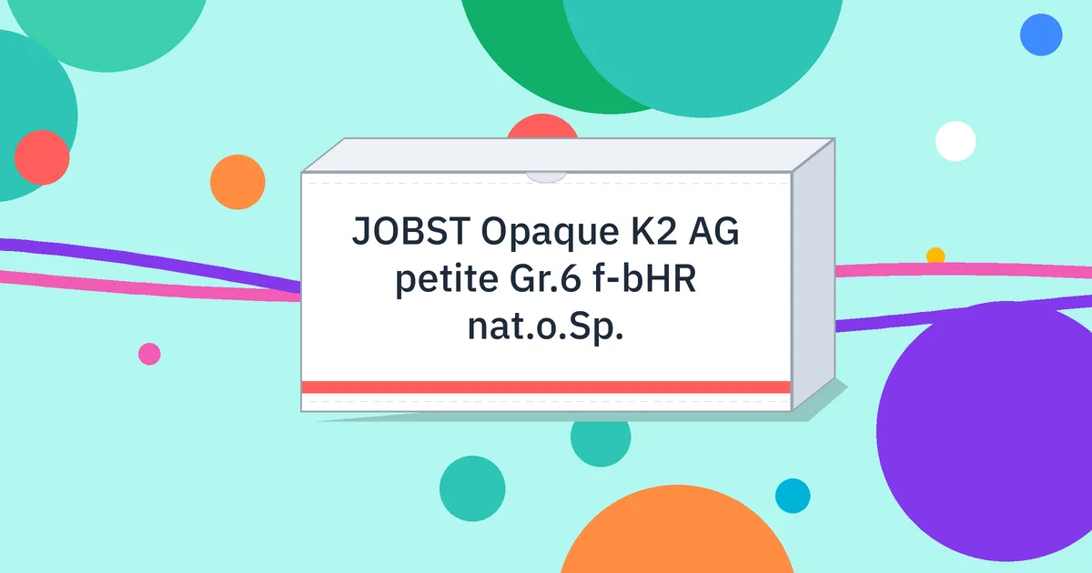 Symbolbild: Packung mit der Aufschrift JOBST Opaque K2 AG petite Gr.6 f-bHR nat.o.Sp. (PZN 11254873) – Verfügbarkeit und Bezug in Apotheken in Frankfurt am Main