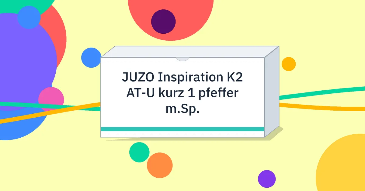 Symbolbild: Packung mit der Aufschrift JUZO Inspiration K2 AT-U kurz 1 pfeffer m.Sp. (PZN 14928740) – Verfügbarkeit und Bezug in Apotheken in Frankfurt am Main