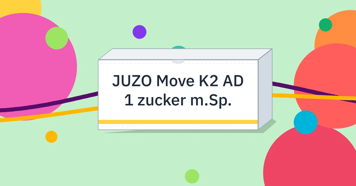 Symbolbild: Packung mit der Aufschrift JUZO Move K2 AD 1 zucker m.Sp. (PZN 18507030) – Verfügbarkeit und Bezug in Apotheken in Frankfurt am Main