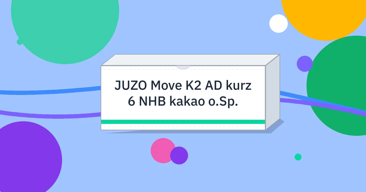Symbolbild: Packung mit der Aufschrift JUZO Move K2 AD kurz 6 NHB kakao o.Sp. (PZN 18541245) – Verfügbarkeit und Bezug in Apotheken in Frankfurt am Main