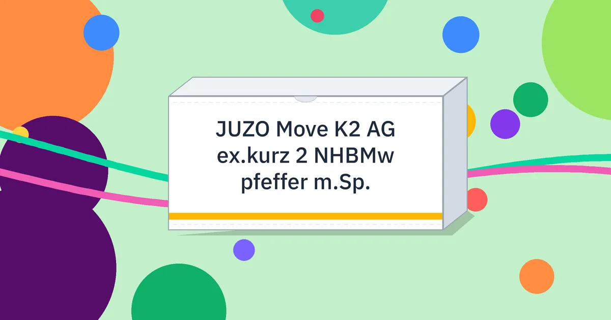 Symbolbild: Packung mit der Aufschrift JUZO Move K2 AG ex.kurz 2 NHBMw pfeffer m.Sp. (PZN 16644320) – Verfügbarkeit und Bezug in Apotheken in Frankfurt am Main