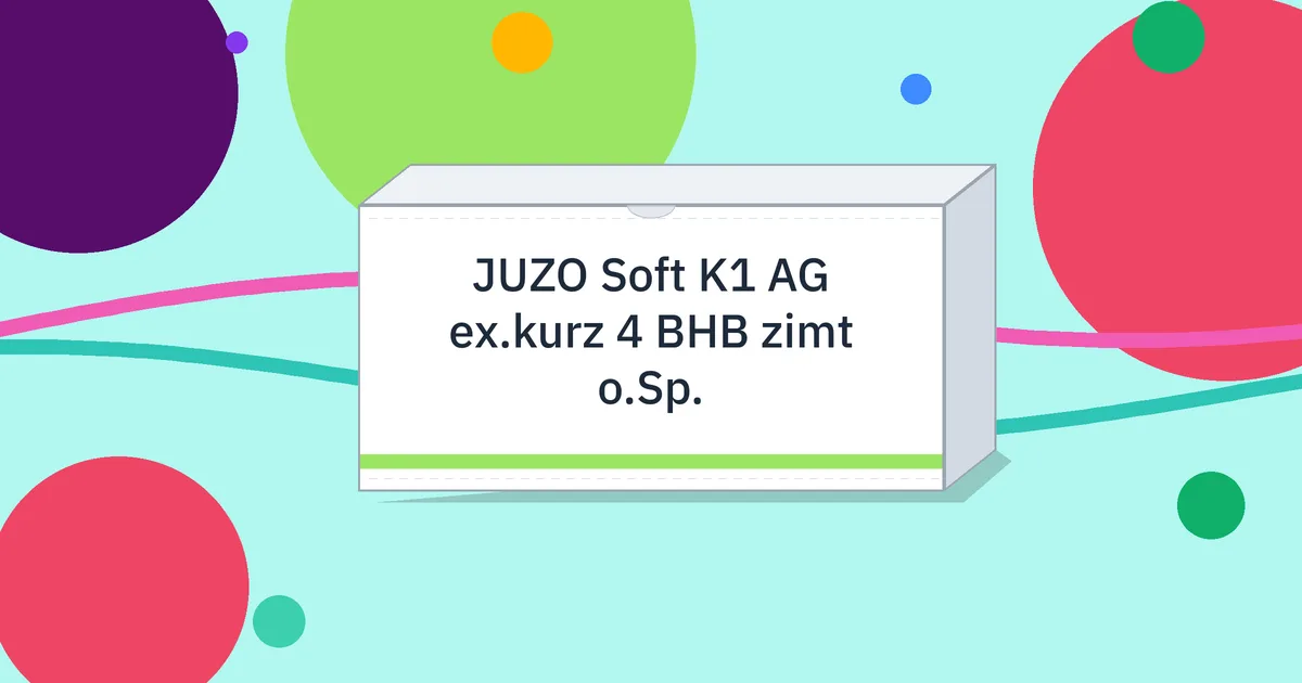 Symbolbild: Packung mit der Aufschrift JUZO Soft K1 AG ex.kurz 4 BHB zimt o.Sp. (PZN 14824070) – Verfügbarkeit und Bezug in Apotheken in Frankfurt am Main