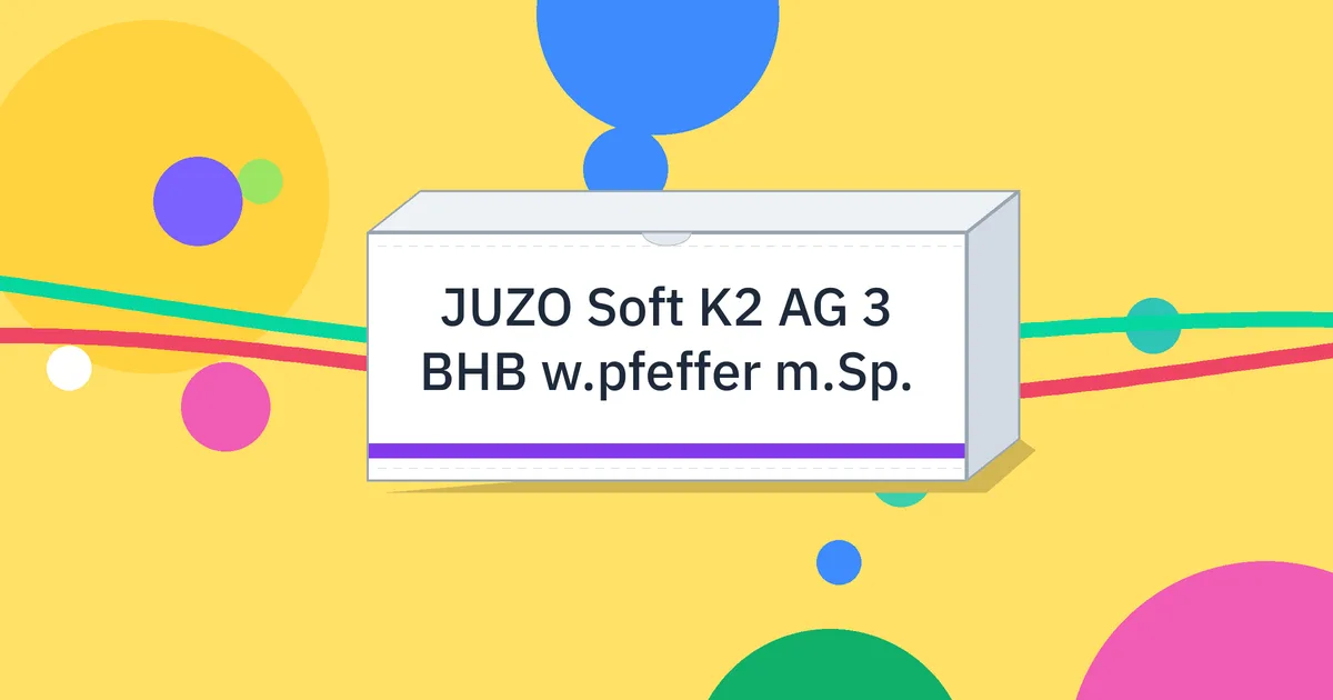 Symbolbild: Packung mit der Aufschrift JUZO Soft K2 AG 3 BHB w.pfeffer m.Sp. (PZN 14840560) – Verfügbarkeit und Bezug in Apotheken in Frankfurt am Main