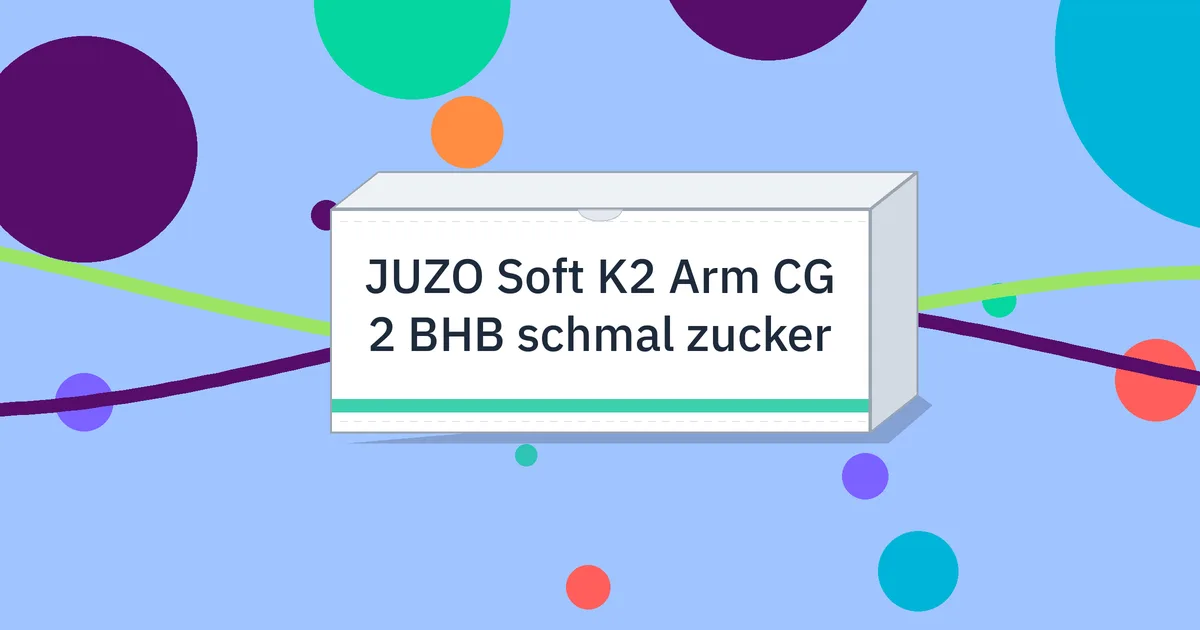 Symbolbild: Packung mit der Aufschrift JUZO Soft K2 Arm CG 2 BHB schmal zucker (PZN 15511166) – Verfügbarkeit und Bezug in Apotheken in Frankfurt am Main