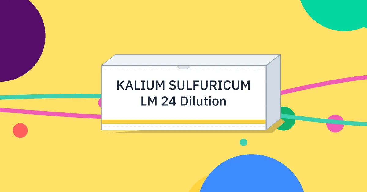 Symbolbild: Packung mit der Aufschrift KALIUM SULFURICUM LM 24 Dilution (PZN 09430021) – Verfügbarkeit und Bezug in Apotheken in Frankfurt am Main