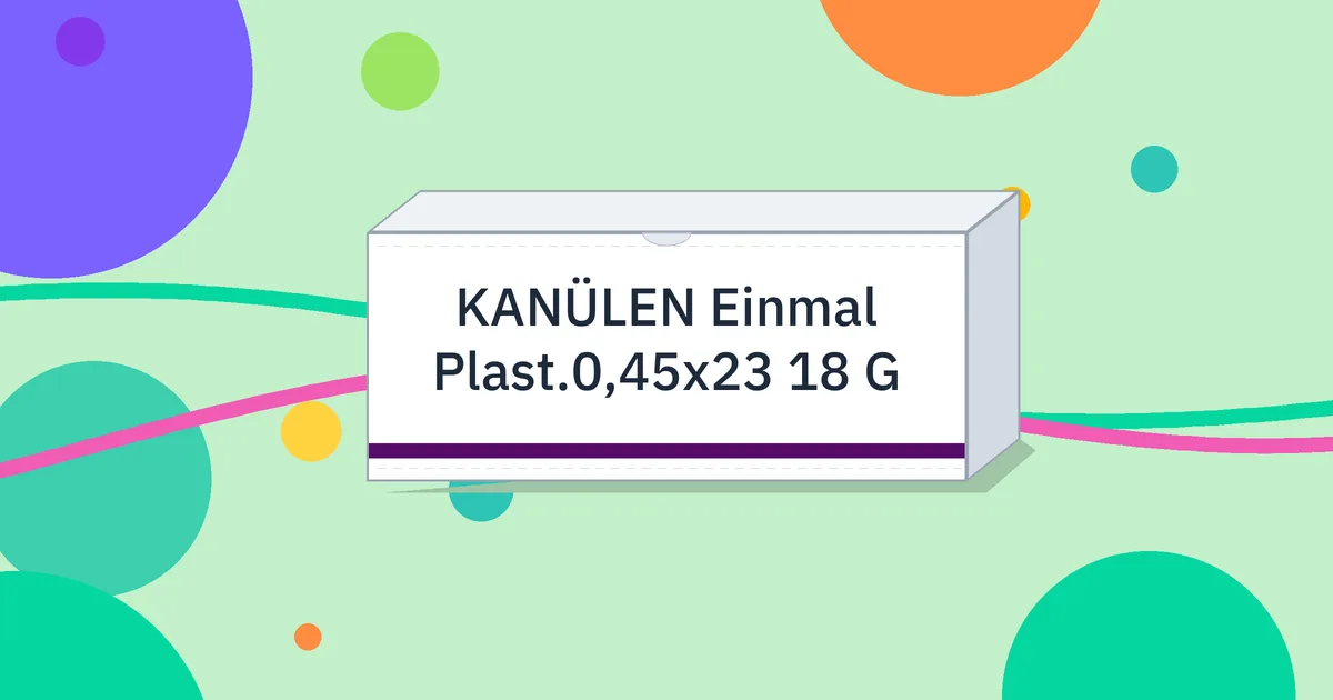 Symbolbild: Packung mit der Aufschrift KANÜLEN Einmal Plast.0,45x23 18 G (PZN 02440128) – Verfügbarkeit und Bezug in Apotheken in Frankfurt am Main