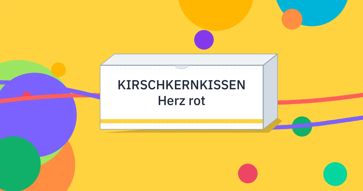 Symbolbild: Packung mit der Aufschrift KIRSCHKERNKISSEN Herz rot (PZN 02761370) – Verfügbarkeit und Bezug in Apotheken in Frankfurt am Main