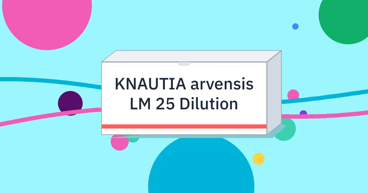 Symbolbild: Packung mit der Aufschrift KNAUTIA arvensis LM 25 Dilution (PZN 13519152) – Verfügbarkeit und Bezug in Apotheken in Frankfurt am Main