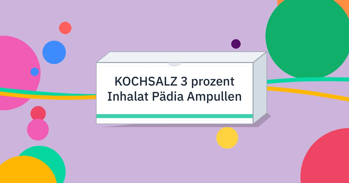 Symbolbild: Packung mit der Aufschrift KOCHSALZ 3 prozent Inhalat Pädia Ampullen (PZN 17231608) – Verfügbarkeit und Bezug in Apotheken in Frankfurt am Main