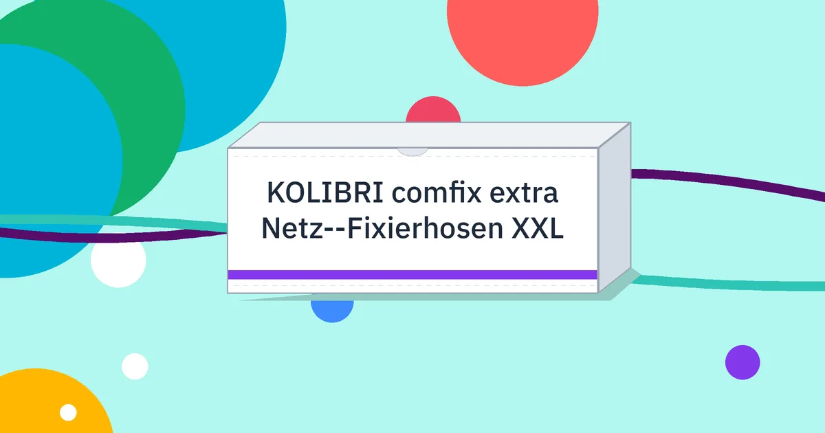 Symbolbild: Packung mit der Aufschrift KOLIBRI comfix extra Netz--Fixierhosen XXL (PZN 12498726) – Verfügbarkeit und Bezug in Apotheken in Frankfurt am Main