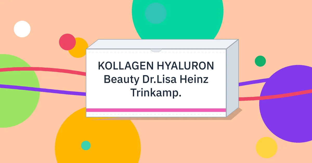 Symbolbild: Packung mit der Aufschrift KOLLAGEN HYALURON Beauty Dr.Lisa Heinz Trinkamp. (PZN 19113422) – Verfügbarkeit und Bezug in Apotheken in Frankfurt am Main