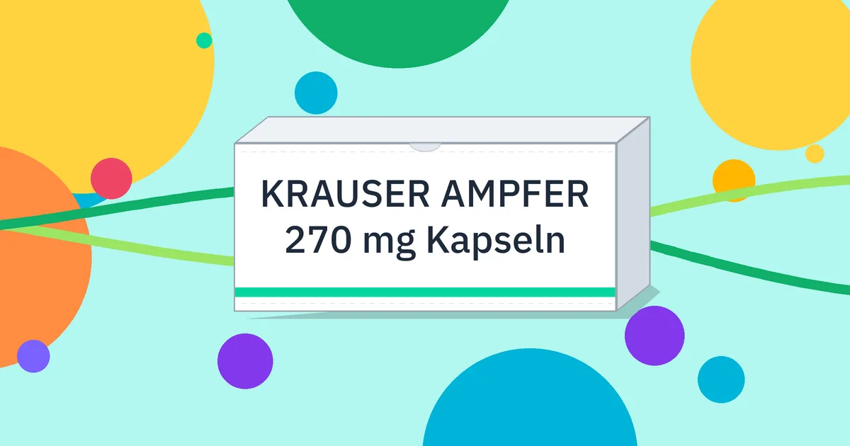 Symbolbild: Packung mit der Aufschrift KRAUSER AMPFER 270 mg Kapseln (PZN 17191613) – Verfügbarkeit und Bezug in Apotheken in Frankfurt am Main