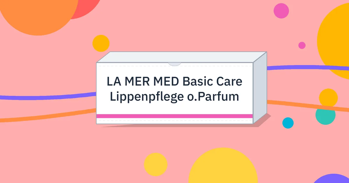 Symbolbild: Packung mit der Aufschrift LA MER MED Basic Care Lippenpflege o.Parfum (PZN 15635098) – Verfügbarkeit und Bezug in Apotheken in Frankfurt am Main
