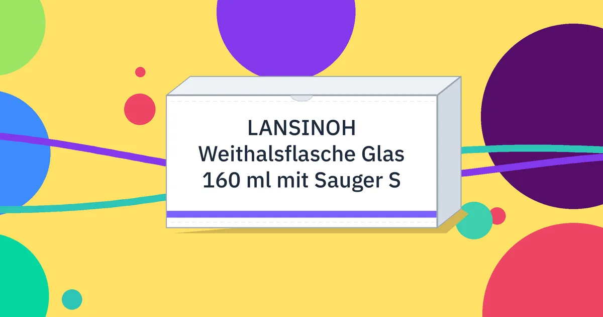 Symbolbild: Packung mit der Aufschrift LANSINOH Weithalsflasche Glas 160 ml mit Sauger S (PZN 13169717) – Verfügbarkeit und Bezug in Apotheken in Frankfurt am Main