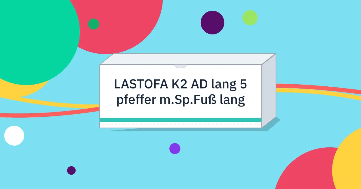 Symbolbild: Packung mit der Aufschrift LASTOFA K2 AD lang 5 pfeffer m.Sp.Fuß lang (PZN 13801138) – Verfügbarkeit und Bezug in Apotheken in Frankfurt am Main