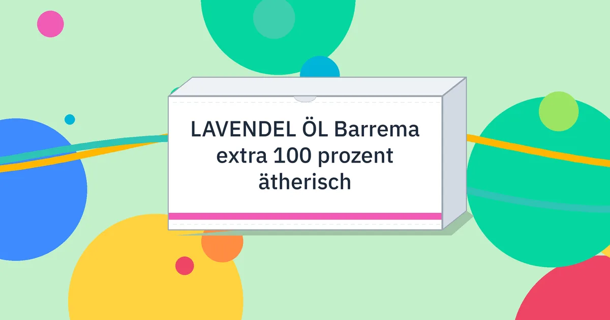 Symbolbild: Packung mit der Aufschrift LAVENDEL ÖL Barrema extra 100 prozent ätherisch (PZN 07616715) – Verfügbarkeit und Bezug in Apotheken in Frankfurt am Main