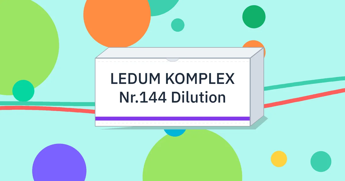 Symbolbild: Packung mit der Aufschrift LEDUM KOMPLEX Nr.144 Dilution (PZN 01910342) – Verfügbarkeit und Bezug in Apotheken in Frankfurt am Main