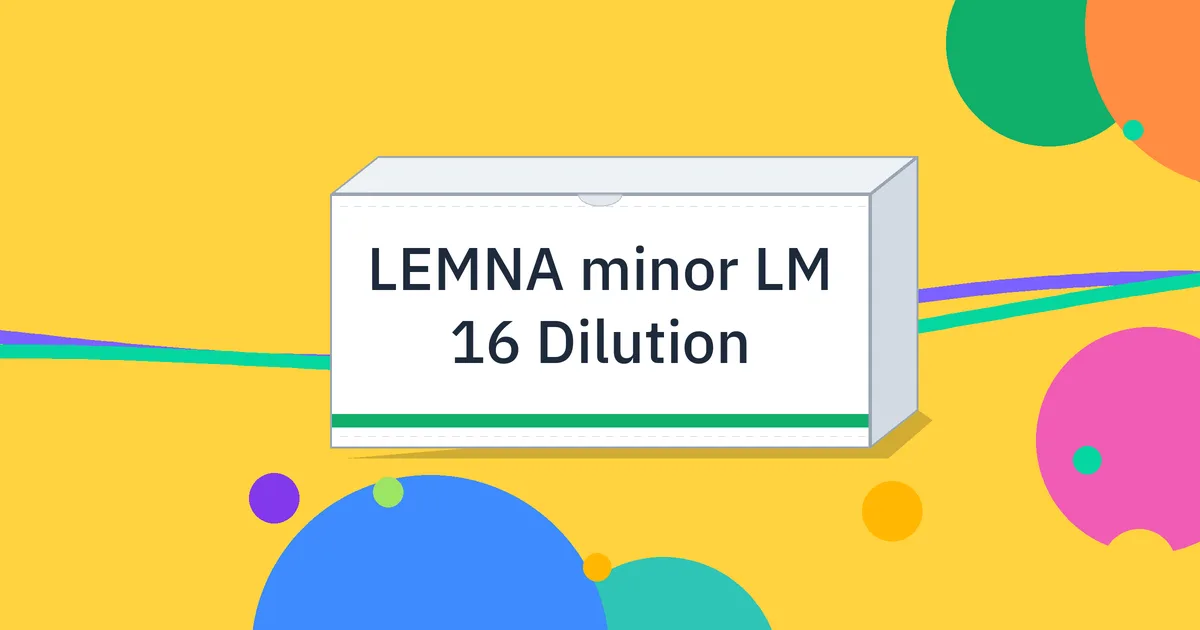 Symbolbild: Packung mit der Aufschrift LEMNA minor LM 16 Dilution (PZN 13525017) – Verfügbarkeit und Bezug in Apotheken in Frankfurt am Main