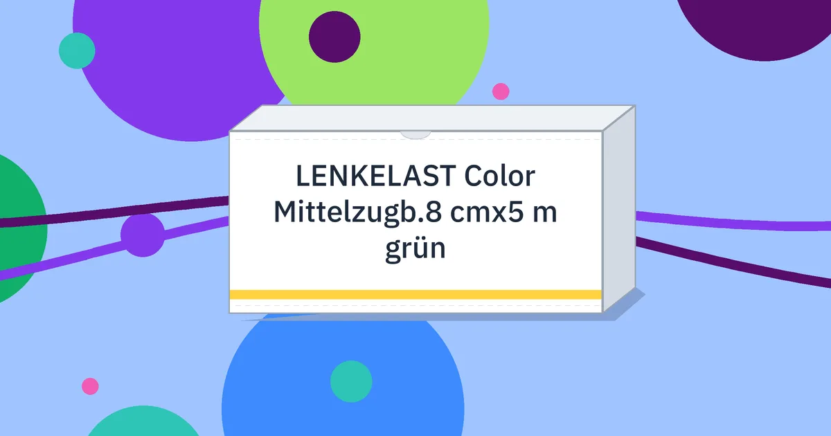 Symbolbild: Packung mit der Aufschrift LENKELAST Color Mittelzugb.8 cmx5 m grün (PZN 01467496) – Verfügbarkeit und Bezug in Apotheken in Frankfurt am Main