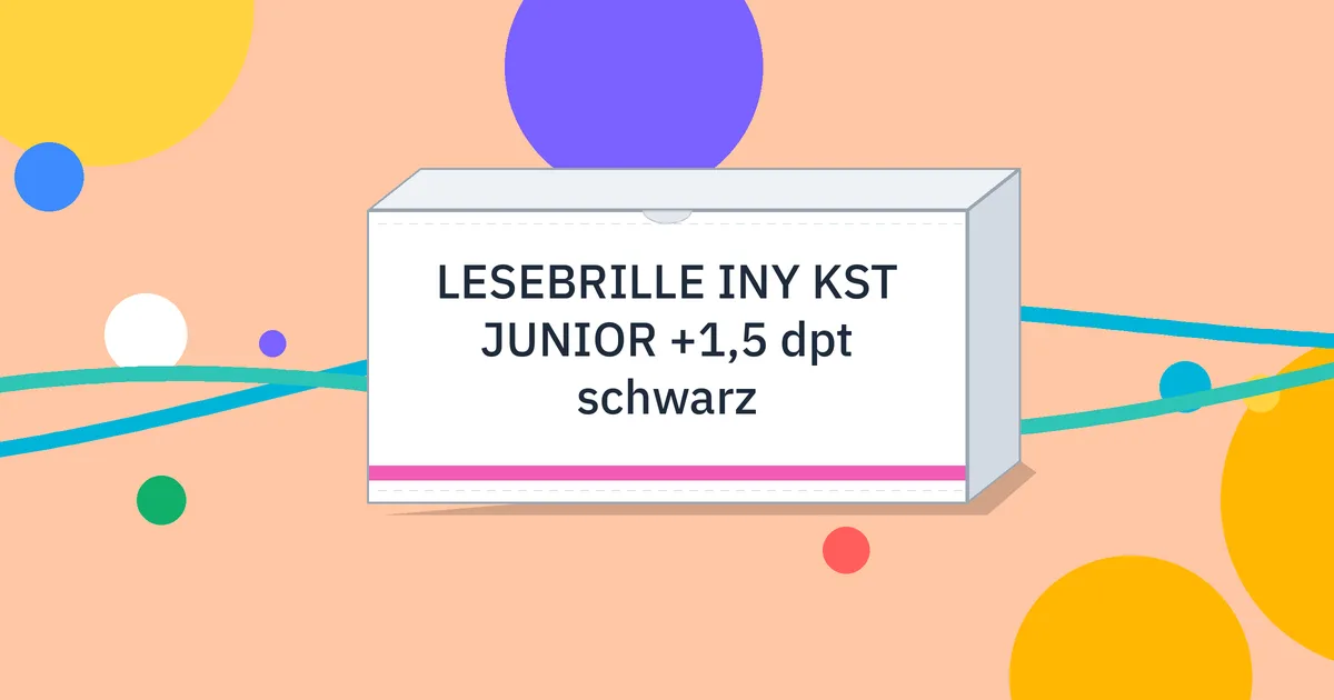 Symbolbild: Packung mit der Aufschrift LESEBRILLE INY KST JUNIOR +1,5 dpt schwarz (PZN 19928466) – Verfügbarkeit und Bezug in Apotheken in Frankfurt am Main