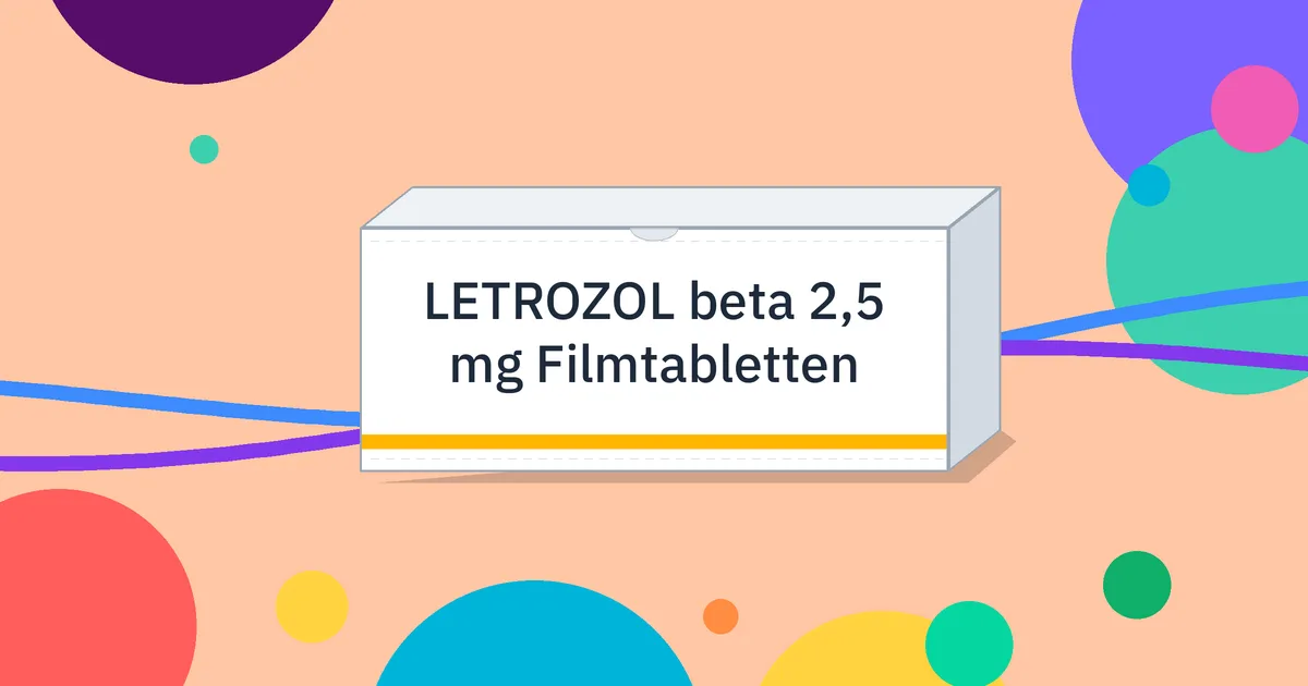 Symbolbild: Packung mit der Aufschrift LETROZOL beta 2,5 mg Filmtabletten (PZN 08411033) – Verfügbarkeit und Bezug in Apotheken in Frankfurt am Main