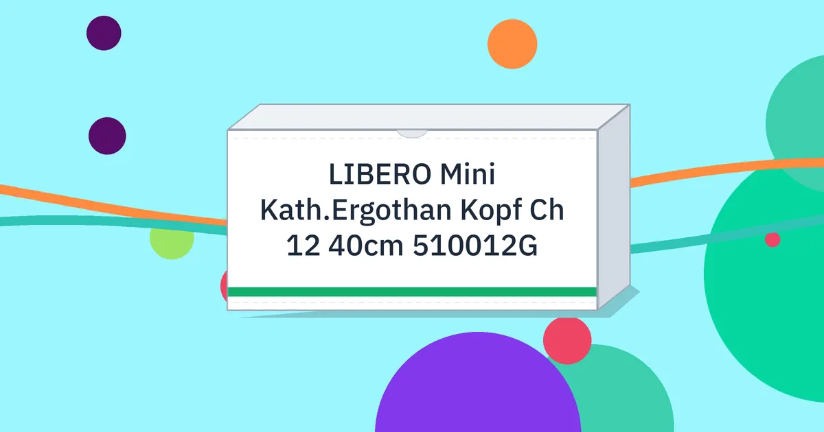 Symbolbild: Packung mit der Aufschrift LIBERO Mini Kath.Ergothan Kopf Ch 12 40cm 510012G (PZN 06629331) – Verfügbarkeit und Bezug in Apotheken in Frankfurt am Main