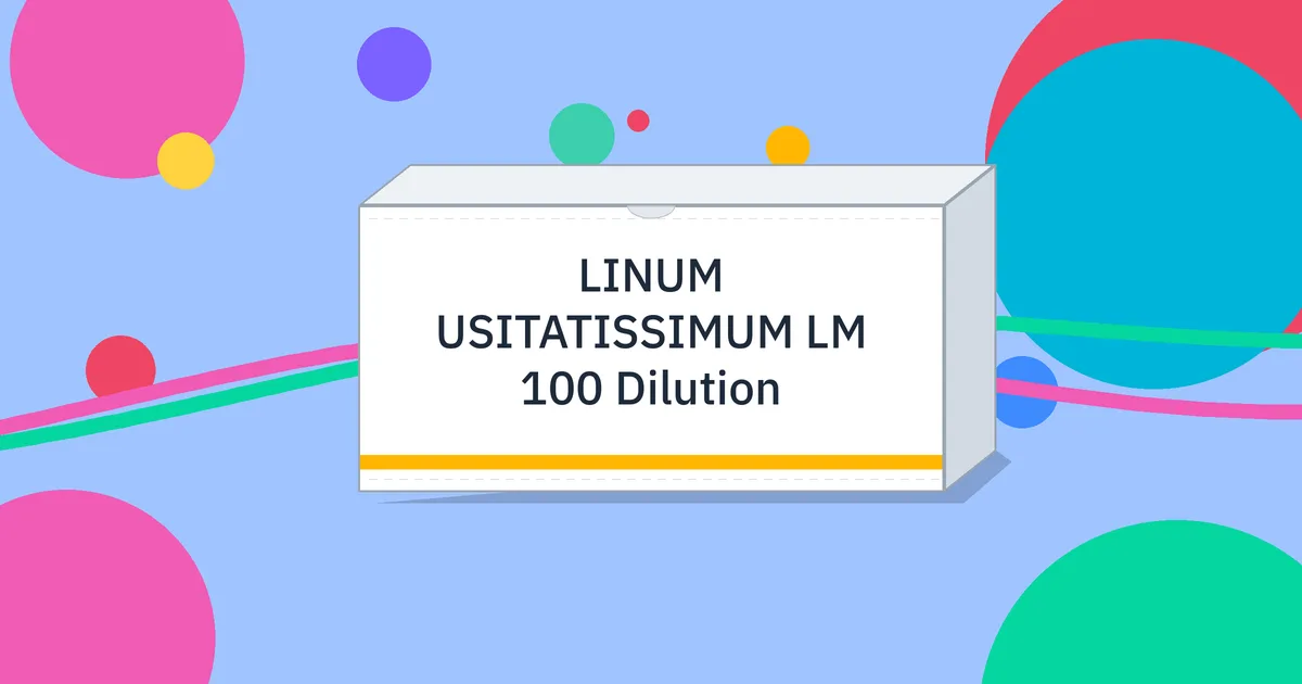 Symbolbild: Packung mit der Aufschrift LINUM USITATISSIMUM LM 100 Dilution (PZN 13530863) – Verfügbarkeit und Bezug in Apotheken in Frankfurt am Main