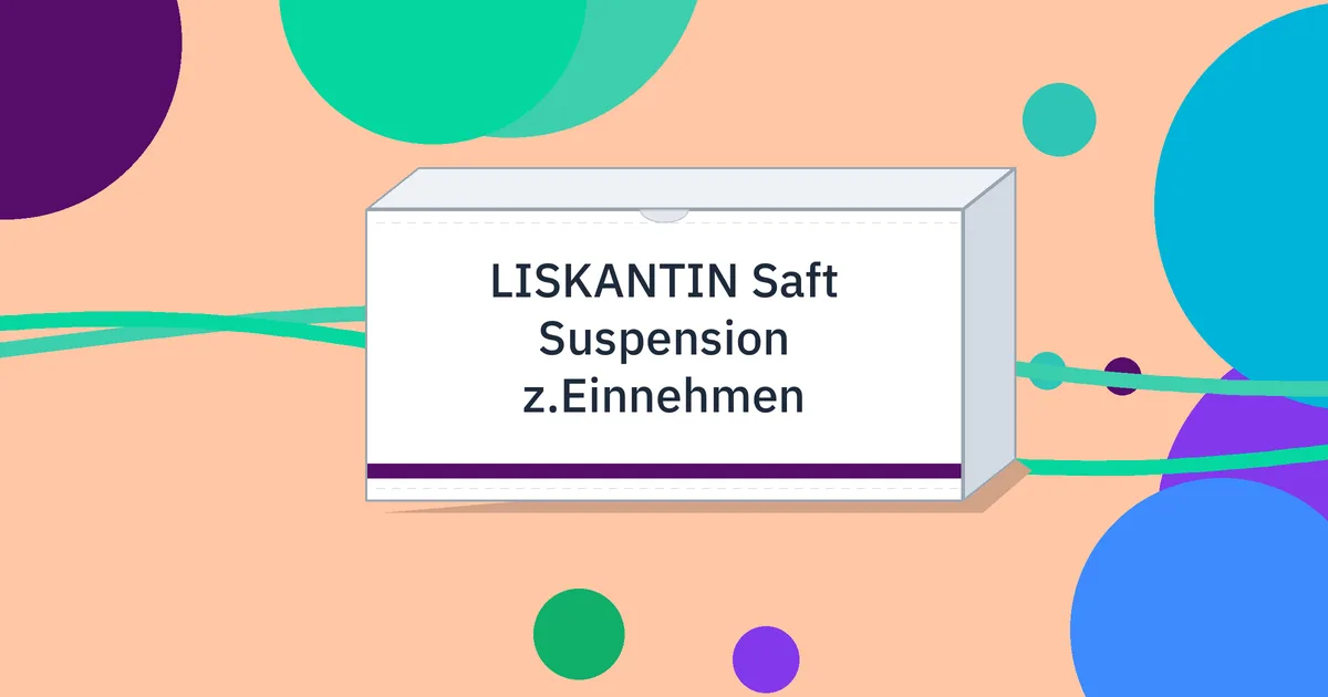 Symbolbild: Packung mit der Aufschrift LISKANTIN Saft Suspension z.Einnehmen (PZN 04897174) – Verfügbarkeit und Bezug in Apotheken in Frankfurt am Main