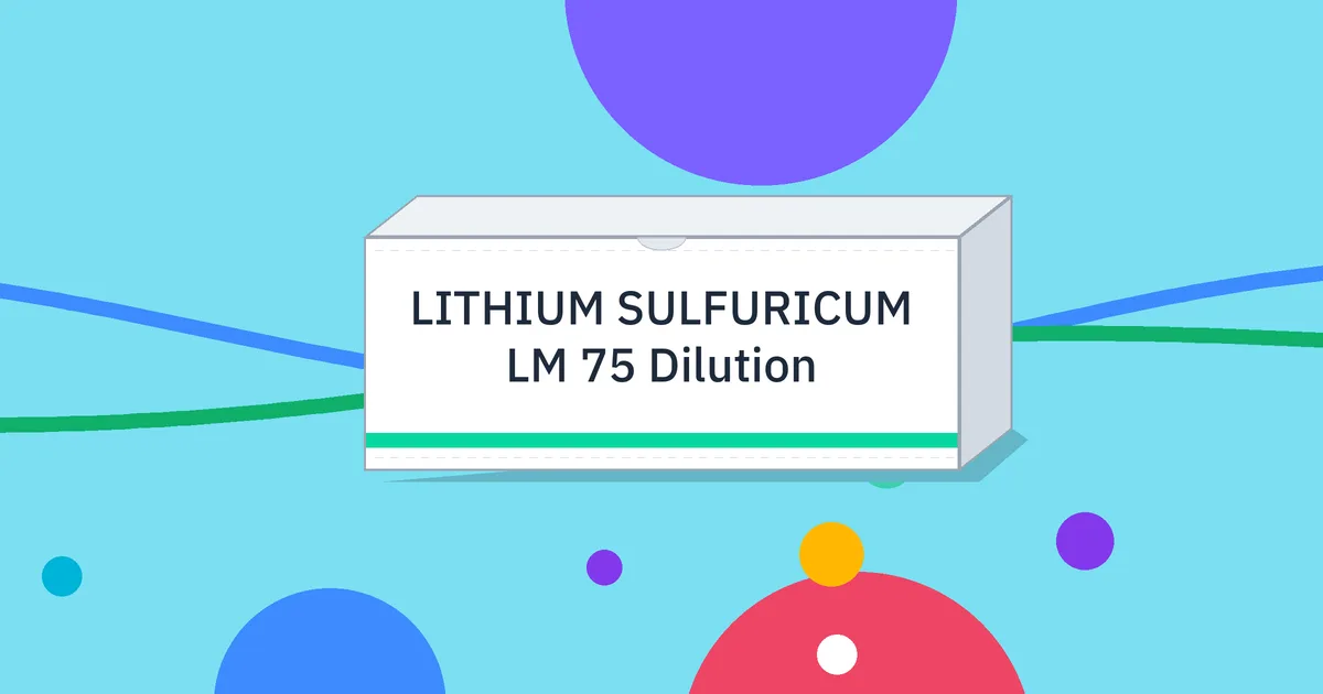 Symbolbild: Packung mit der Aufschrift LITHIUM SULFURICUM LM 75 Dilution (PZN 12933197) – Verfügbarkeit und Bezug in Apotheken in Frankfurt am Main