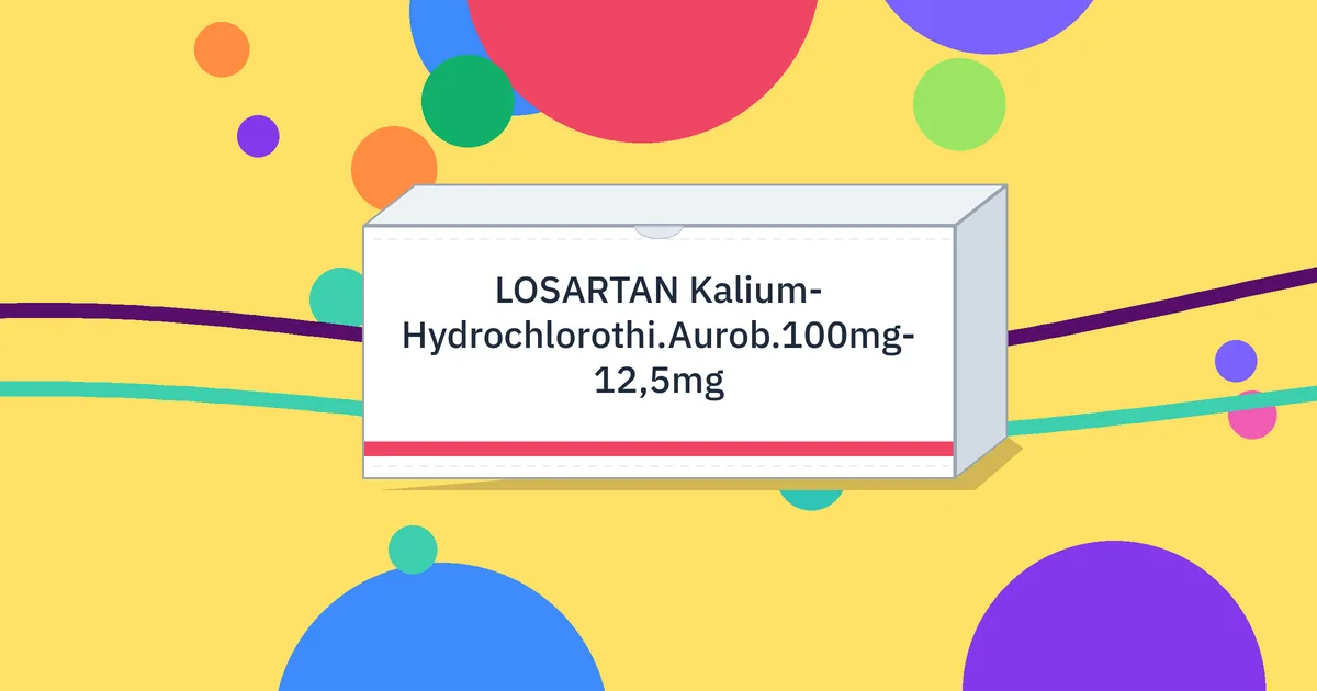 Symbolbild: Packung mit der Aufschrift LOSARTAN Kalium-Hydrochlorothi.Aurob.100mg-12,5mg (PZN 09749892) – Verfügbarkeit und Bezug in Apotheken in Frankfurt am Main