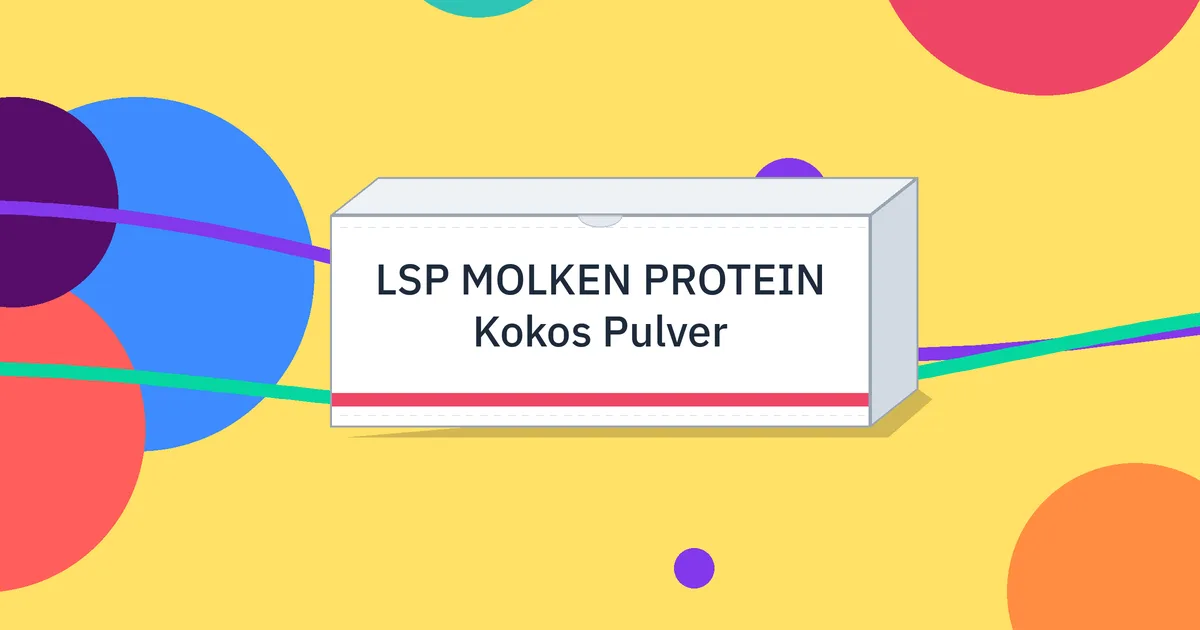 Symbolbild: Packung mit der Aufschrift LSP MOLKEN PROTEIN Kokos Pulver (PZN 09917131) – Verfügbarkeit und Bezug in Apotheken in Frankfurt am Main