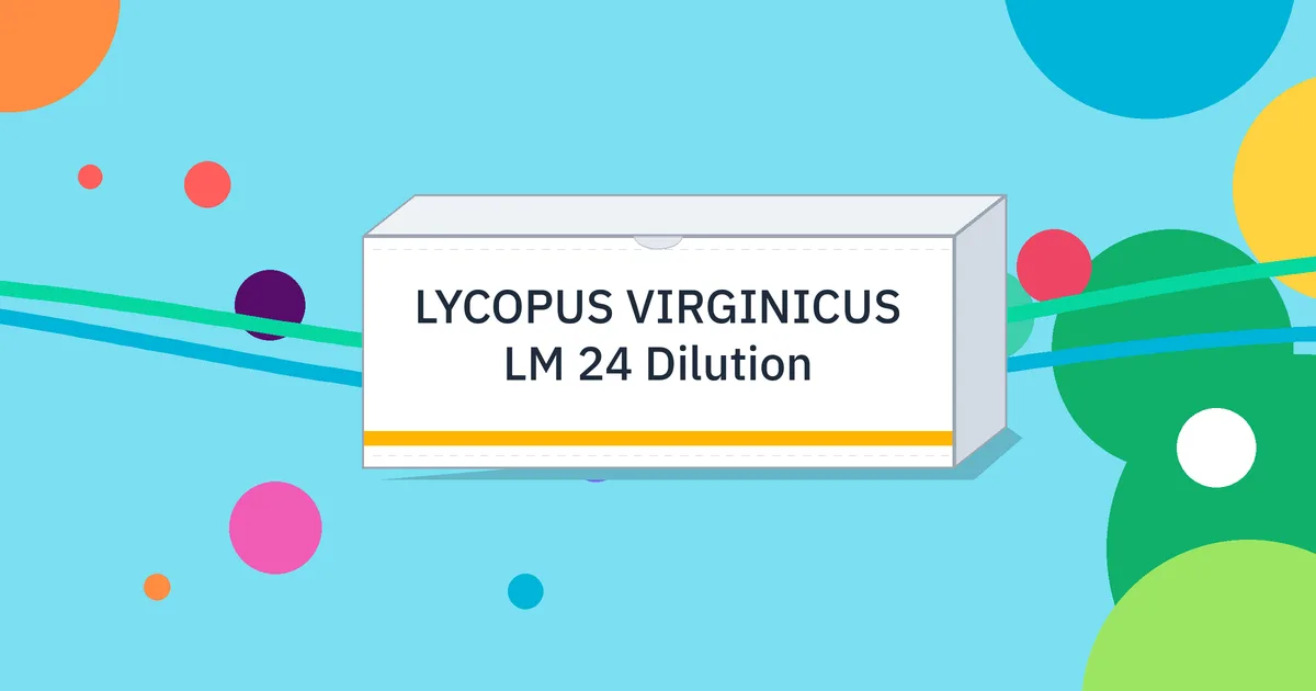 Symbolbild: Packung mit der Aufschrift LYCOPUS VIRGINICUS LM 24 Dilution (PZN 13538623) – Verfügbarkeit und Bezug in Apotheken in Frankfurt am Main