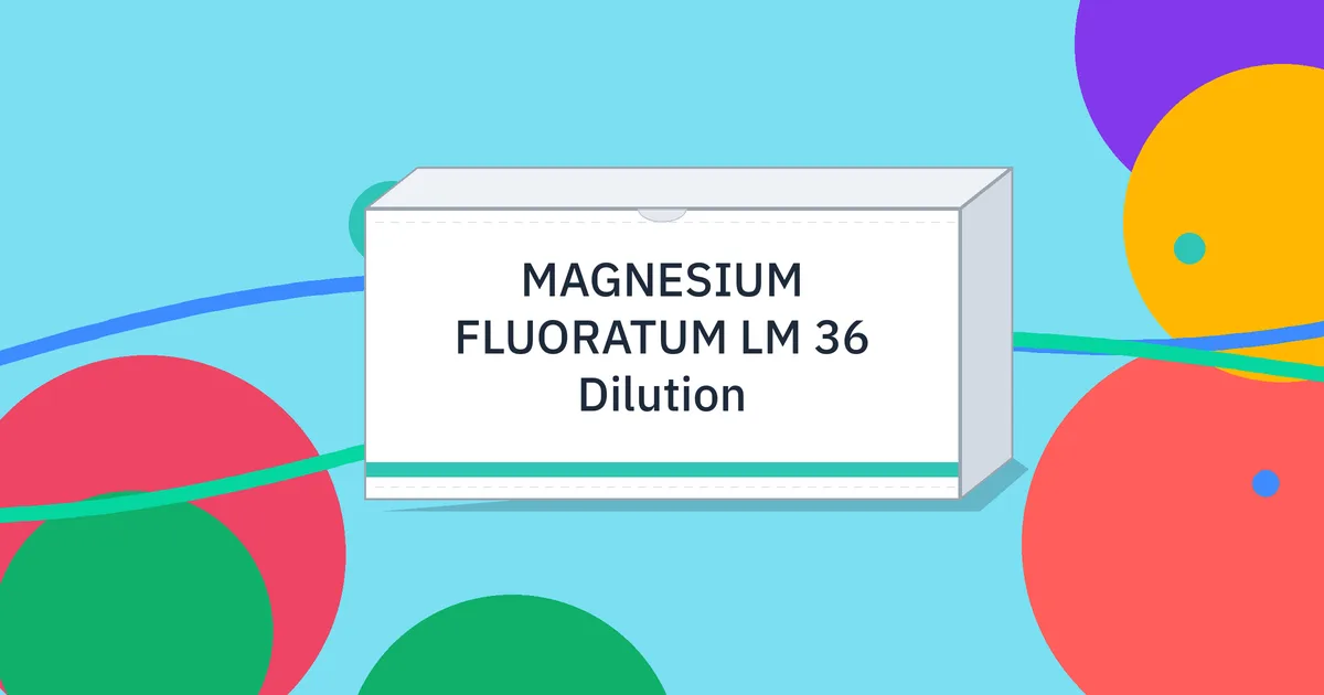 Symbolbild: Packung mit der Aufschrift MAGNESIUM FLUORATUM LM 36 Dilution (PZN 12937686) – Verfügbarkeit und Bezug in Apotheken in Frankfurt am Main