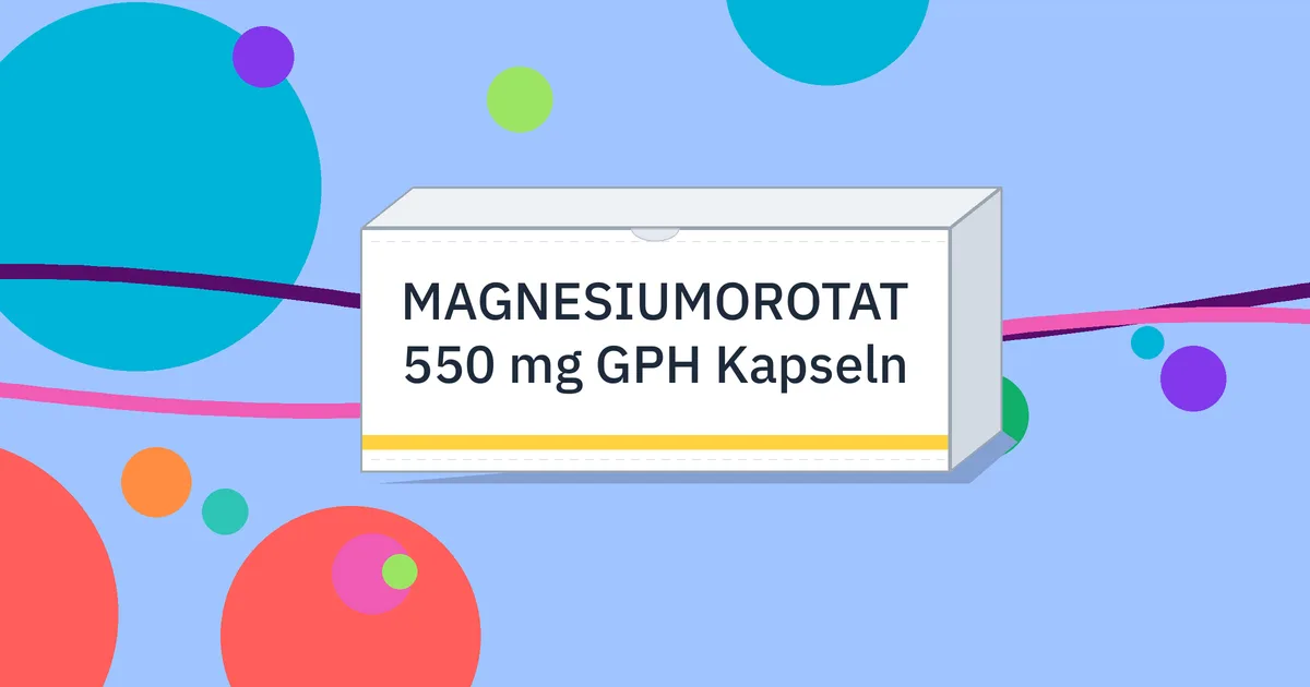 Symbolbild: Packung mit der Aufschrift MAGNESIUMOROTAT 550 mg GPH Kapseln (PZN 11176937) – Verfügbarkeit und Bezug in Apotheken in Frankfurt am Main