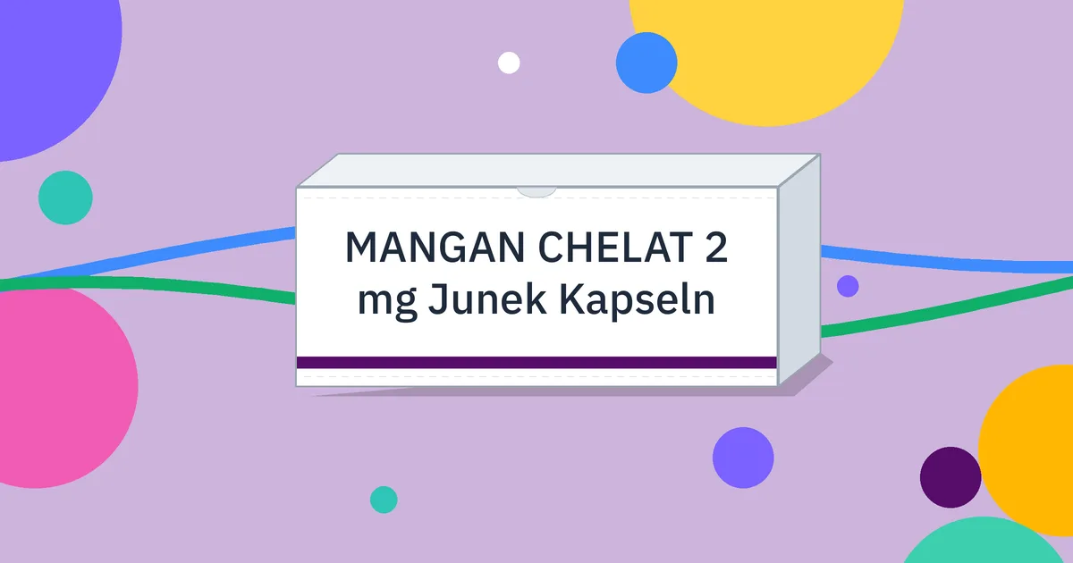 Symbolbild: Packung mit der Aufschrift MANGAN CHELAT 2 mg Junek Kapseln (PZN 10015209) – Verfügbarkeit und Bezug in Apotheken in Frankfurt am Main