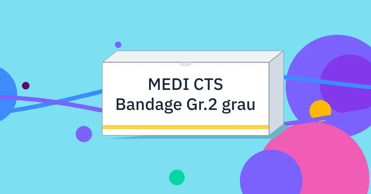 Symbolbild: Packung mit der Aufschrift MEDI CTS Bandage Gr.2 grau (PZN 07644769) – Verfügbarkeit und Bezug in Apotheken in Frankfurt am Main