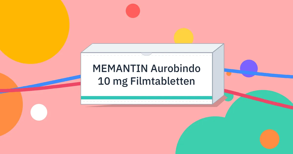 Symbolbild: Packung mit der Aufschrift MEMANTIN Aurobindo 10 mg Filmtabletten (PZN 18673834) – Verfügbarkeit und Bezug in Apotheken in Frankfurt am Main