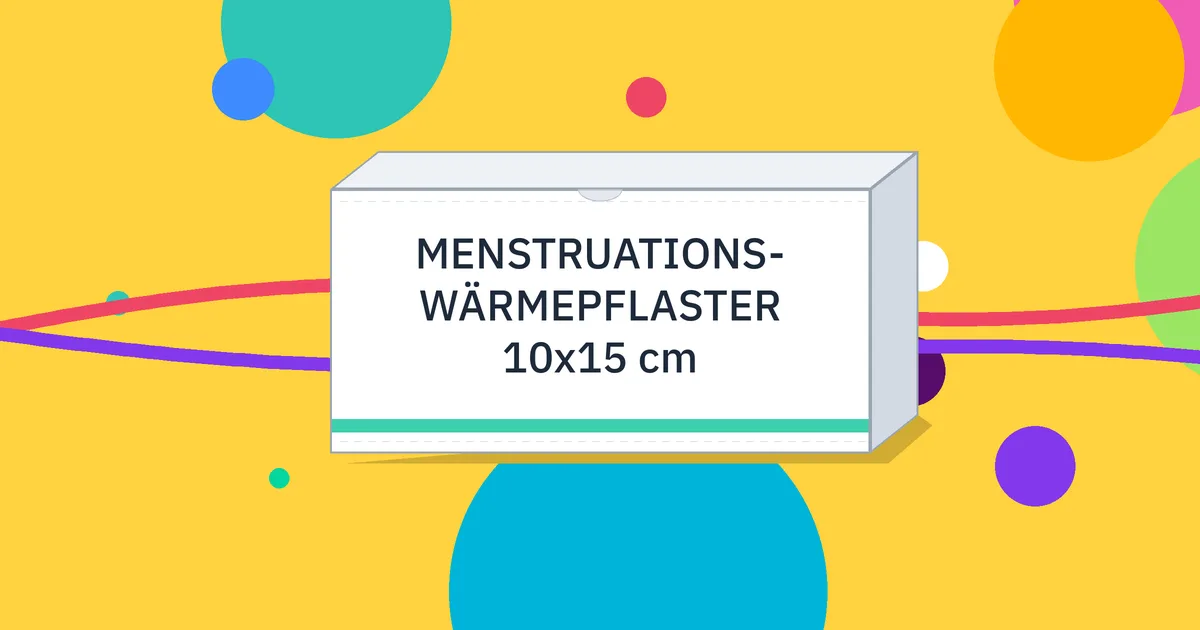 Symbolbild: Packung mit der Aufschrift MENSTRUATIONS-WÄRMEPFLASTER 10x15 cm (PZN 20157904) – Verfügbarkeit und Bezug in Apotheken in Frankfurt am Main