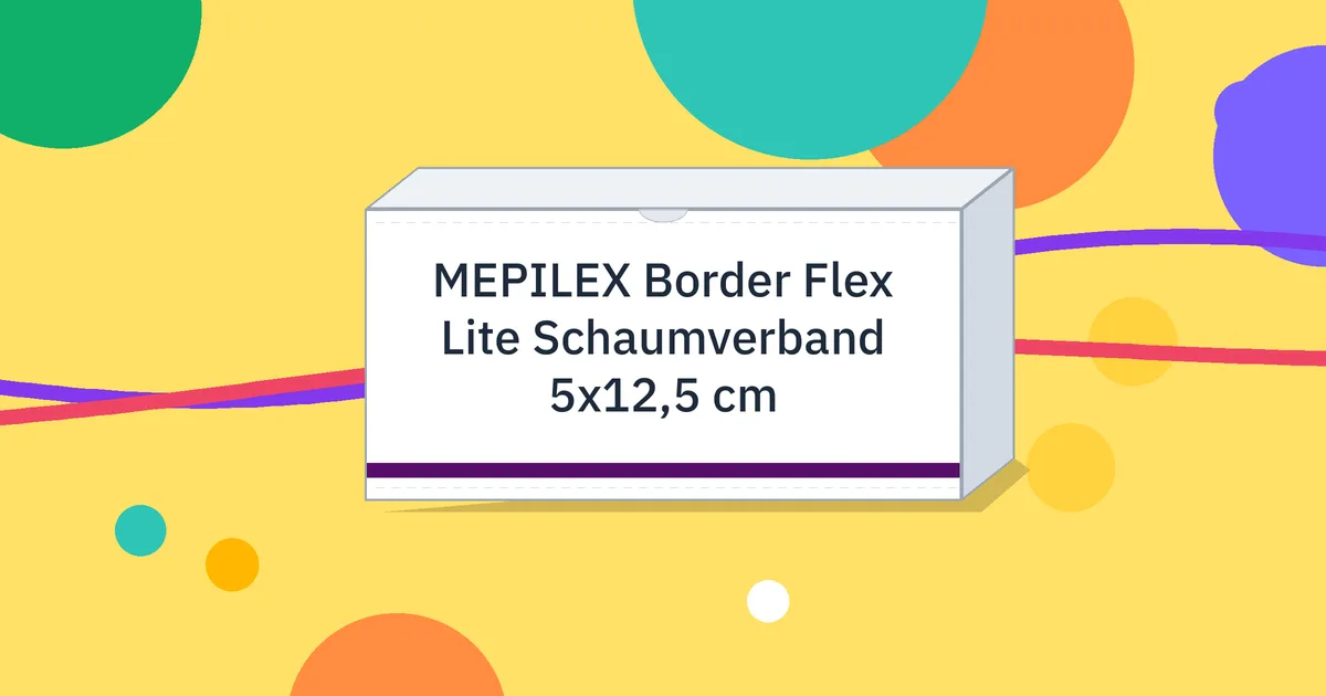 Symbolbild: Packung mit der Aufschrift MEPILEX Border Flex Lite Schaumverband 5x12,5 cm (PZN 19785334) – Verfügbarkeit und Bezug in Apotheken in Frankfurt am Main