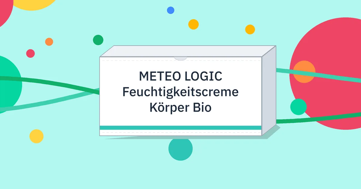 Symbolbild: Packung mit der Aufschrift METEO LOGIC Feuchtigkeitscreme Körper Bio (PZN 16123124) – Verfügbarkeit und Bezug in Apotheken in Frankfurt am Main