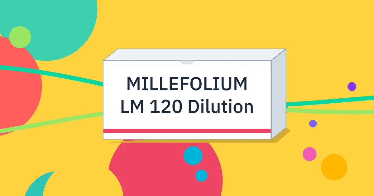 Symbolbild: Packung mit der Aufschrift MILLEFOLIUM LM 120 Dilution (PZN 13608281) – Verfügbarkeit und Bezug in Apotheken in Frankfurt am Main